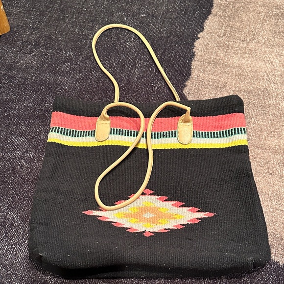 Bags | Black And Multicolor Aztec Tote Bag | Poshmark